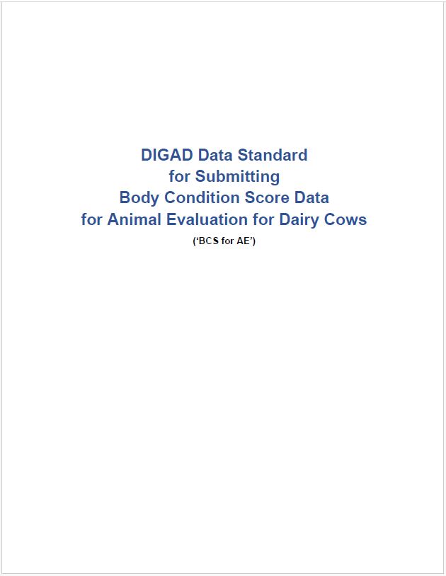 DIGAD Data Standard for body condition score | DairyNZ